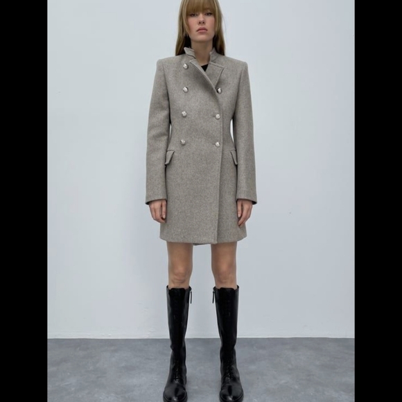 Zara | Jackets & Coats | Bnwt Zara Wool Blend High Collar Coat | Poshmark